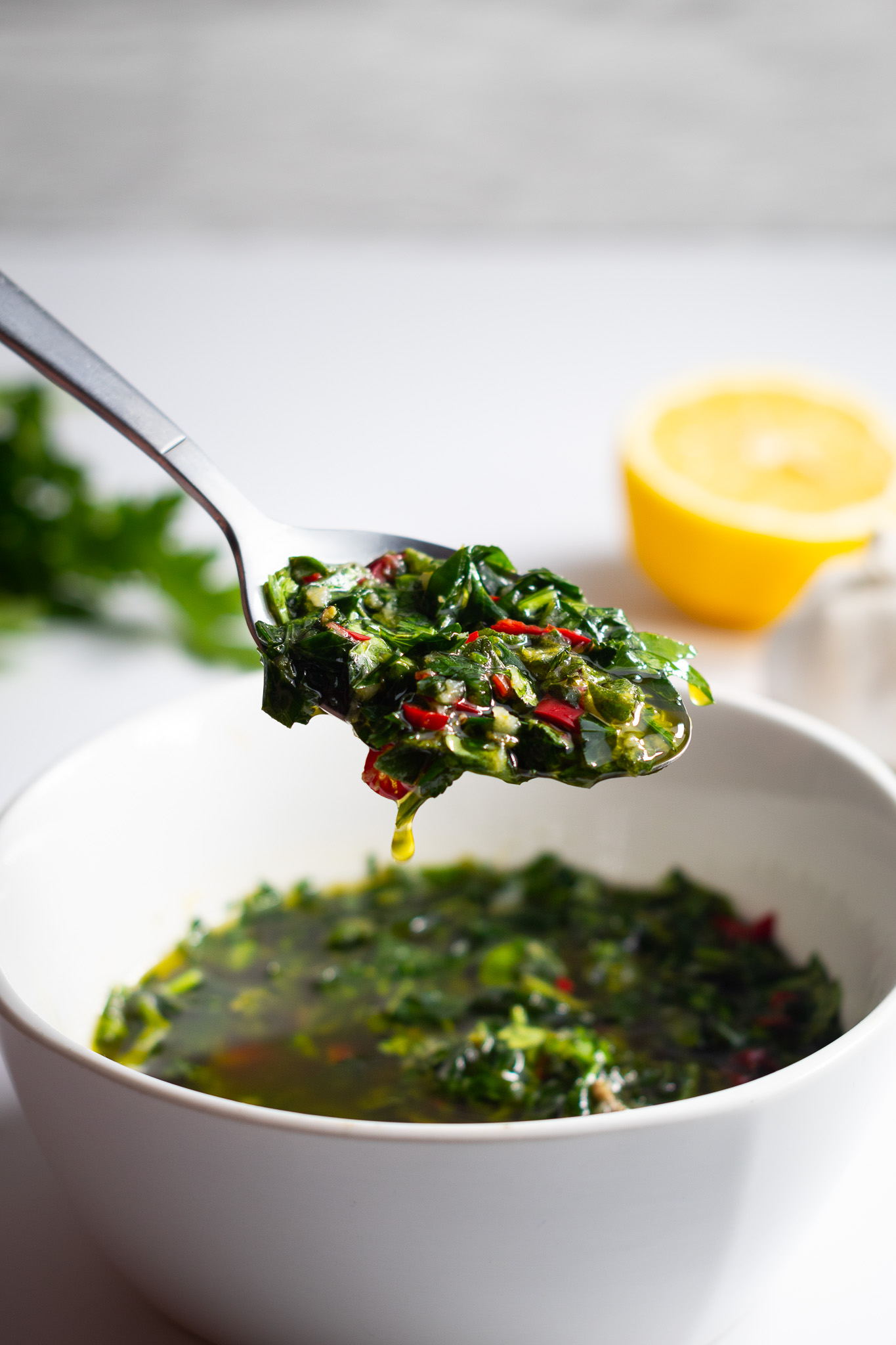 Homemade Spicy Chimichurri Sauce - Scoffs & Feasts